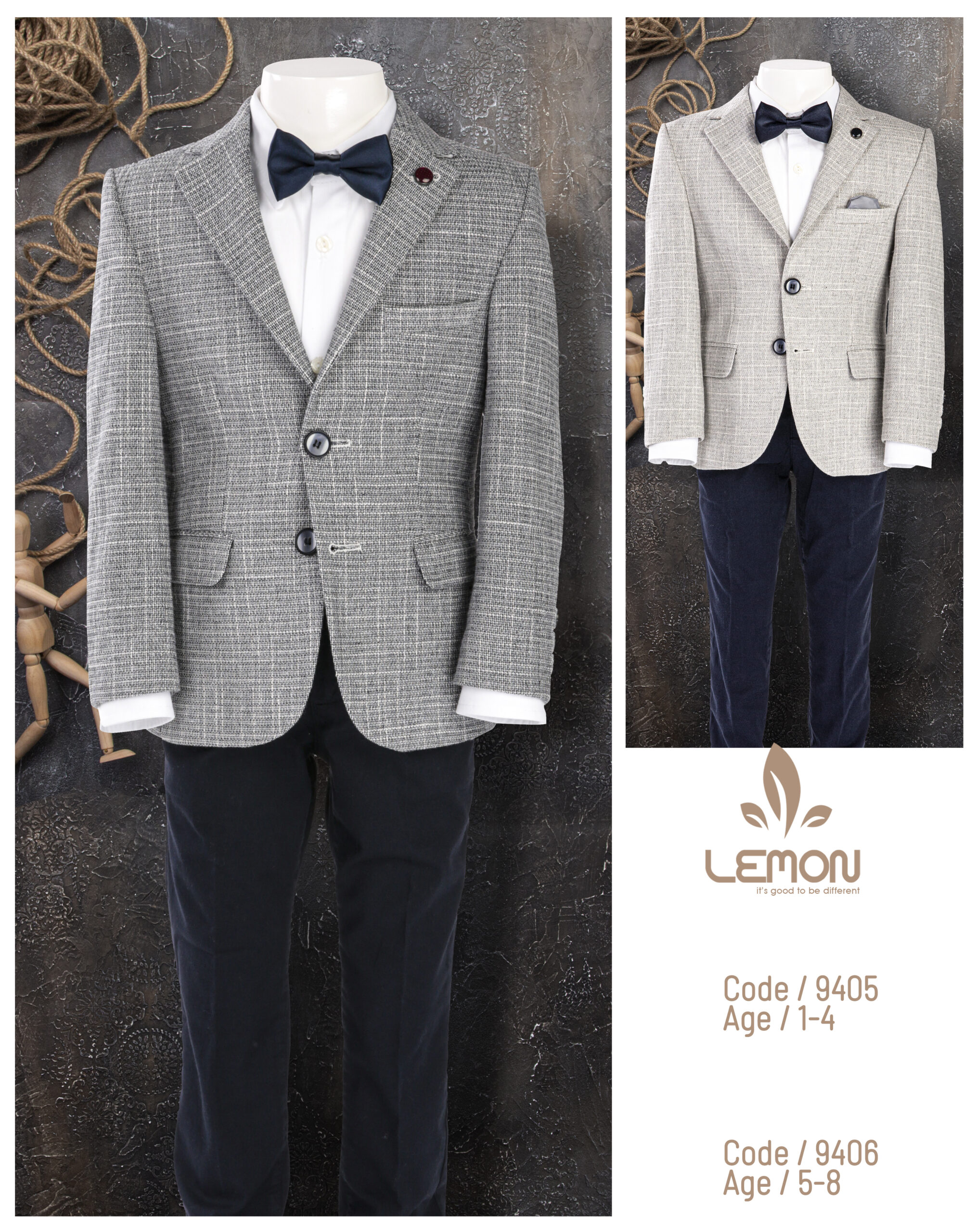 Baby and Children Suit with Grizzled Jacket - Lemon Textile - Since 1993...